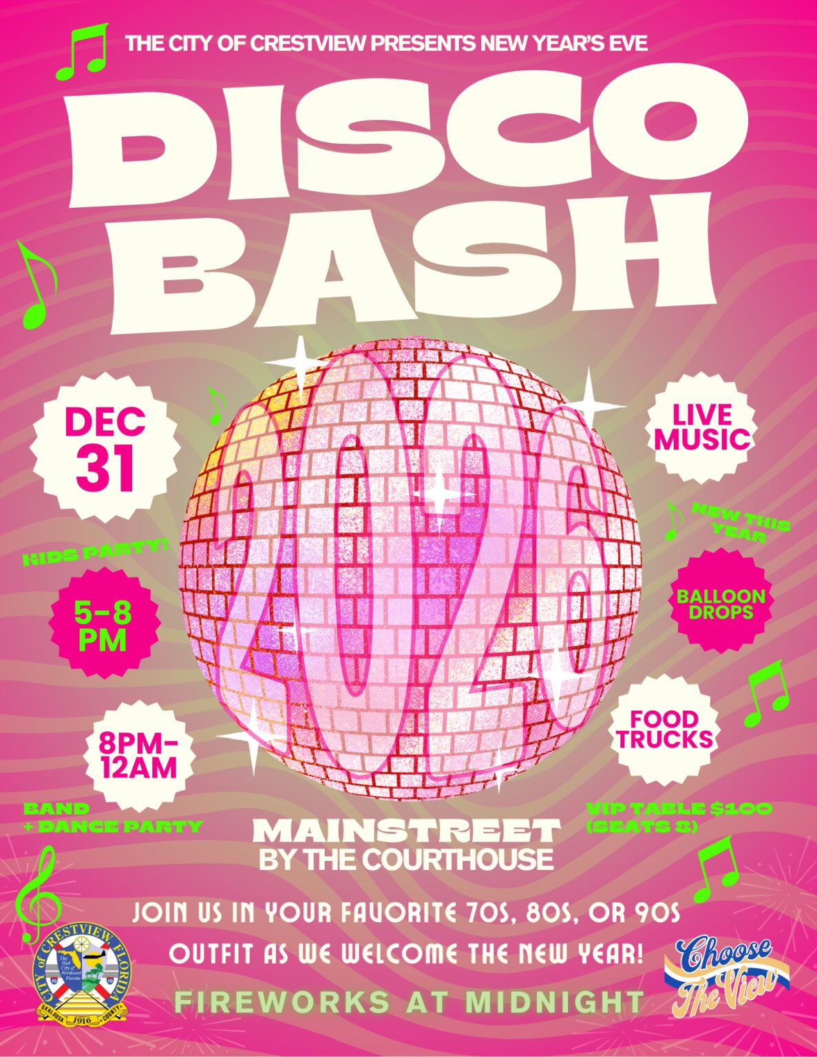 New Year's Eve Disco Bash | VisitCrestviewFL.com